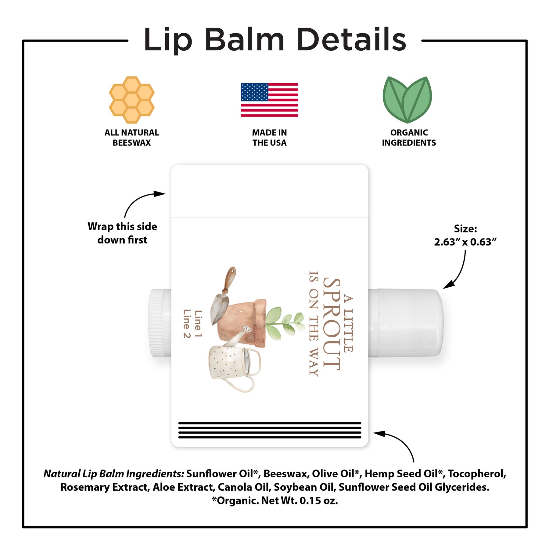 A Little Sprout is on the Way, Baby Shower Lip Balm – Best Day Ever Spot