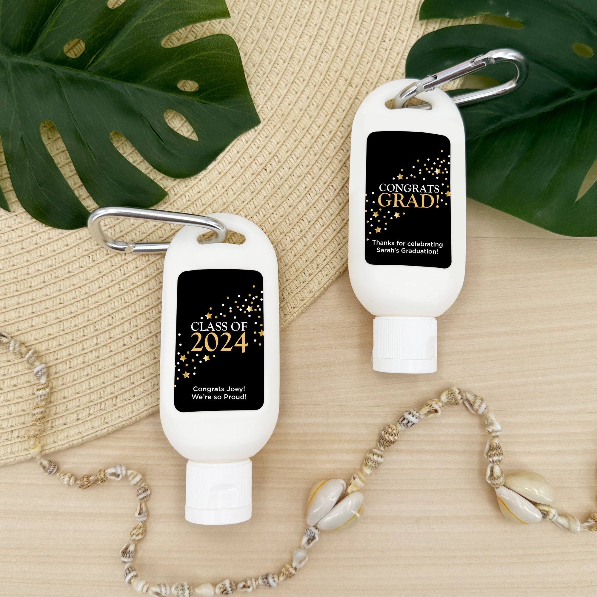 Graduation Favor Sunscreen with Carabiner, Congrats Grad Confetti Star ...