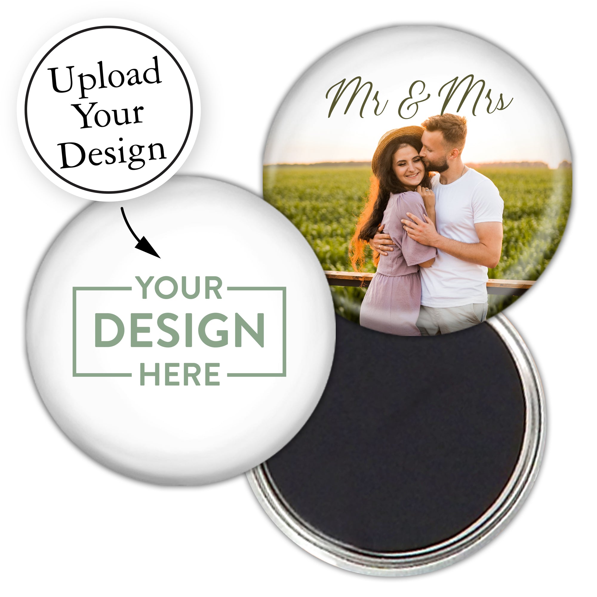 Personalized Magnets, Custom Round Magnets for Wedding Favors, Baby Sh ...