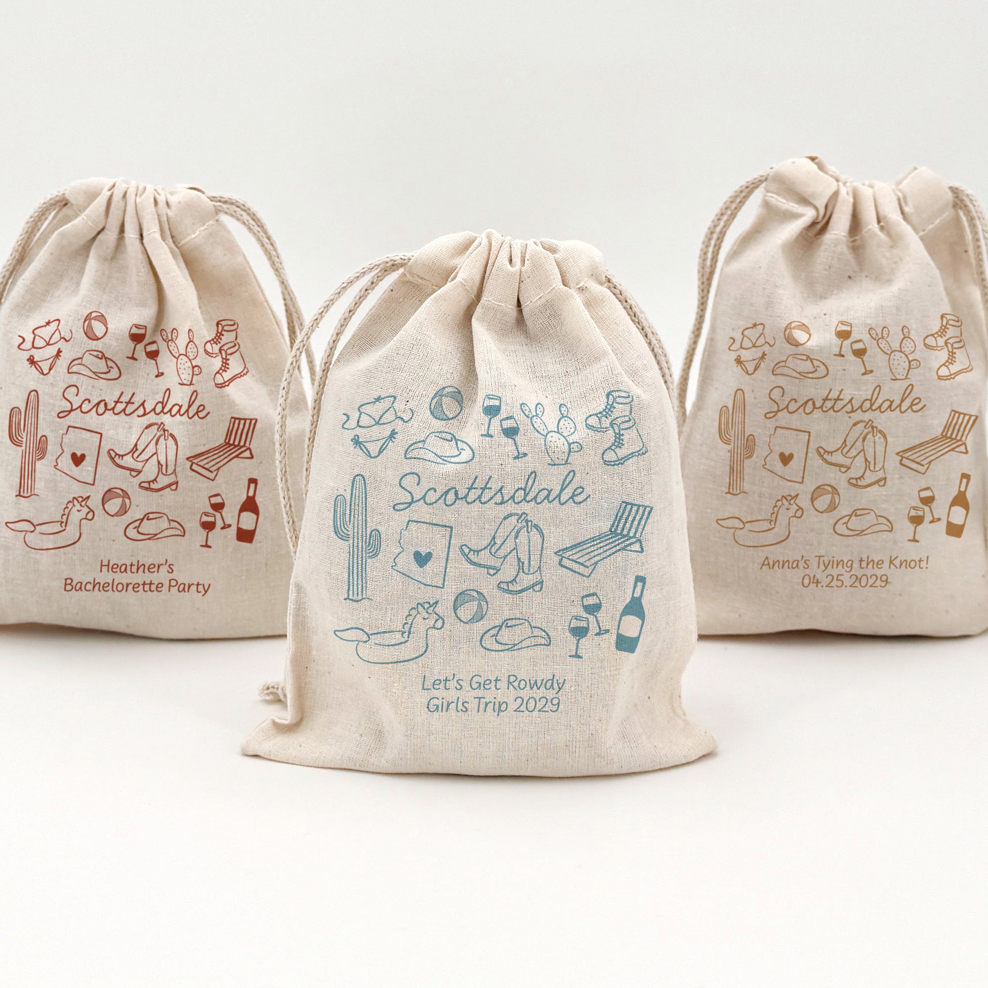 Custom Drawstring Bags, Girls Trip, Scottsdale Bachelorette Bags – Best ...