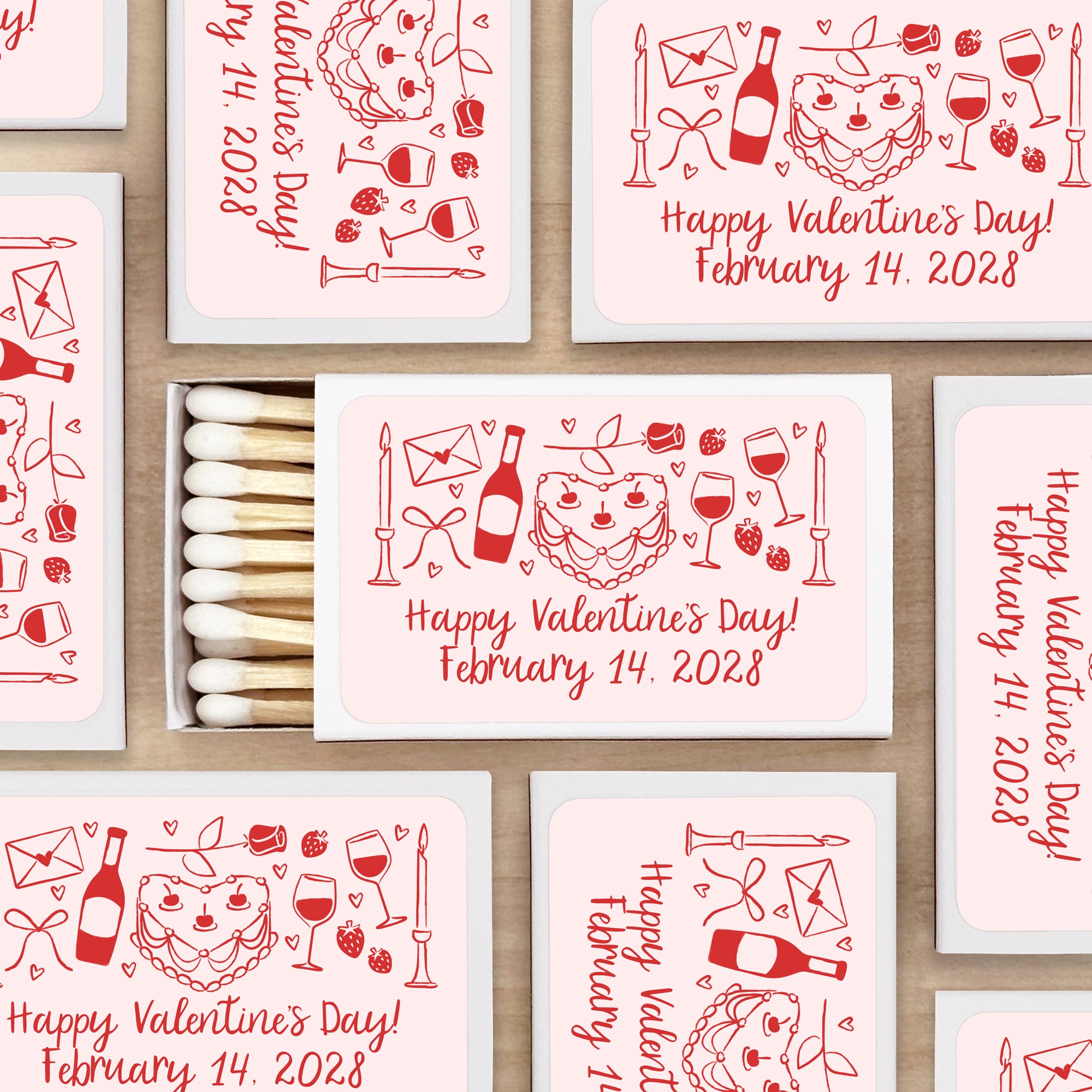 Custom Match Boxes, Valentine's Matchboxes, Galentine's Matches, Hand ...